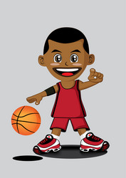 Cute basketball player cartoon character Vector Image