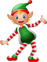 Cartoon little elf posing Royalty Free Vector Image