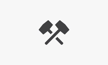 Two crossed hammers symbol carpenter Royalty Free Vector