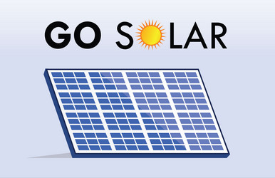Go solar infographic solar panel sun Royalty Free Vector