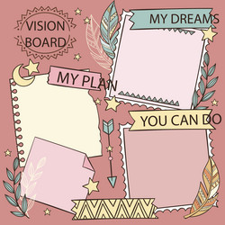 Hand drawn vision board Royalty Free Vector Image
