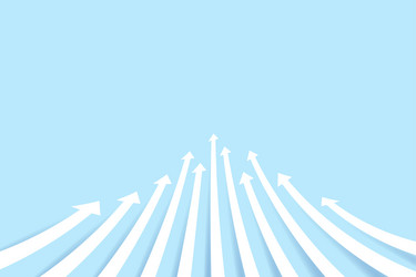 Minimal white arrow up to growth creative concept Vector Image