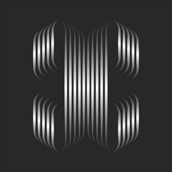 X letter drop cap logo in medieval engraving Vector Image