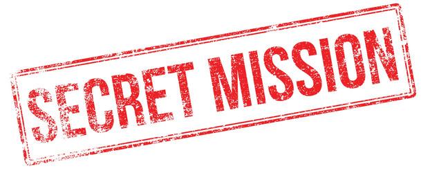 Secret mission red rubber stamp on white Vector Image