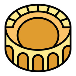 Amphitheater architecture icon flat Royalty Free Vector