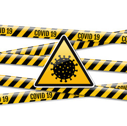 Danger coronavirus ribbons isolated white Vector Image