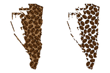 Spain - map of coffee bean Royalty Free Vector Image
