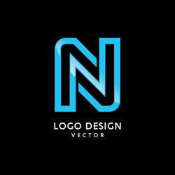 Typography n symbol logo design Royalty Free Vector Image