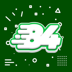 Number 84 3d speed modern icon Royalty Free Vector Image