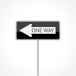 Traffic sign one way Royalty Free Vector Image