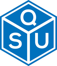 Qsu letter logo design on black background Vector Image