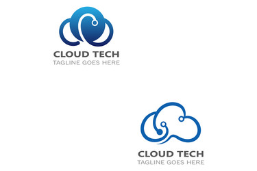 Cloud tech logo design template technology logo Vector Image