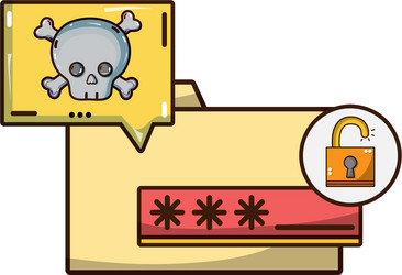 Cybersecurity threat cartoon Royalty Free Vector Image