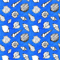 Monochrome sea shells seamless pattern texture Vector Image