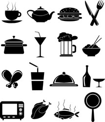 Square shaped food icon set Royalty Free Vector Image