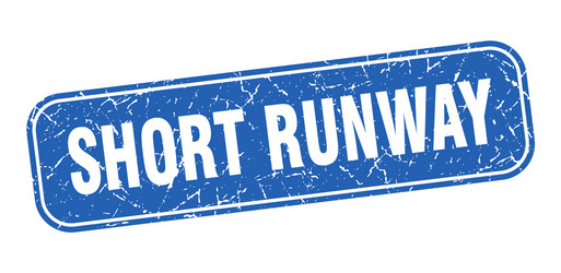 Short runway blue grunge stamp Royalty Free Vector Image