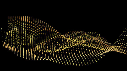 Sound wave from node gold interface big data flow Vector Image