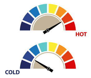 Cold warm and hot temperature gauge Royalty Free Vector