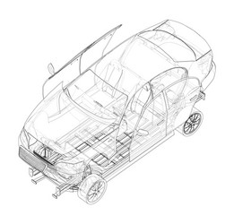Electric Car Blueprint Drawing Vector Images (over 310)
