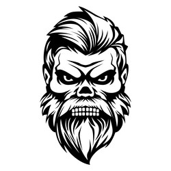 Angry skull with tuque drawing design black Vector Image