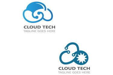 Cloud tech logo design template technology logo Vector Image