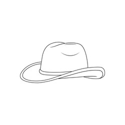 Cowboy hat outline icon on white background Vector Image