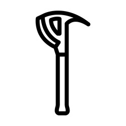 Tactical axe hatchet line icon Royalty Free Vector Image