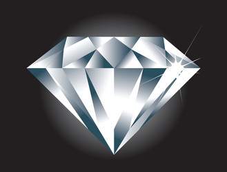 Big pure blue diamond with glitter Royalty Free Vector Image