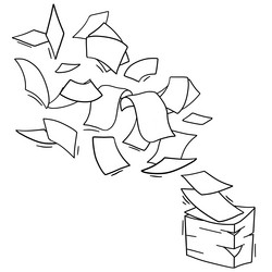 Flying paper blank sheet thrown object Royalty Free Vector