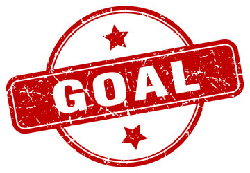 Goal stamp label round grunge sign Royalty Free Vector Image