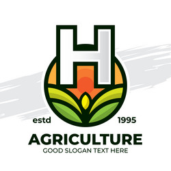 Letter h farm logo badges vintage style Royalty Free Vector