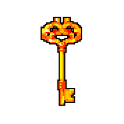Old key vintage game pixel art Royalty Free Vector Image