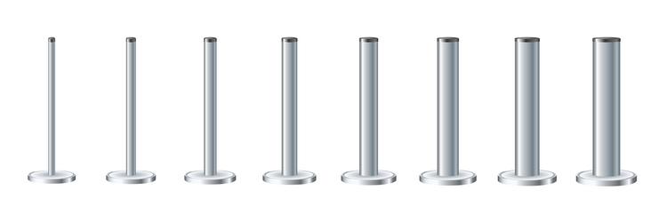 Metal poles with different diameters Royalty Free Vector