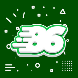 Number 86 3d speed modern icon Royalty Free Vector Image