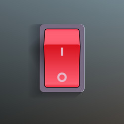 Power off icon red button Royalty Free Vector Image