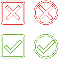 Set flat design check marks icons different Vector Image