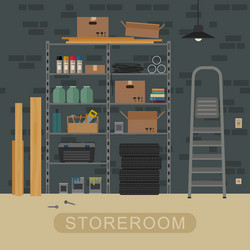 Storeroom or house cellar interior Royalty Free Vector Image