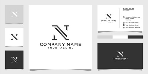 Initial letter n monogram logo design Royalty Free Vector