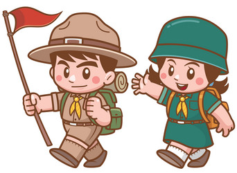 Scout kids Royalty Free Vector Image - VectorStock