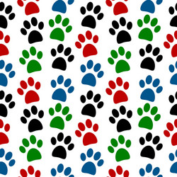 Dog paw print seamless pattern Royalty Free Vector Image
