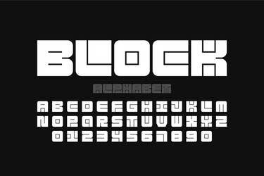 Toy blocks font alphabet letters and numbers Vector Image