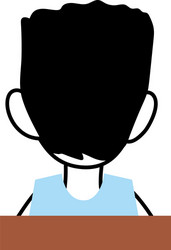 Cartoon boy head from behind Royalty Free Vector Image