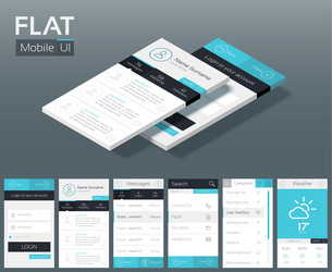 Flat ui template Royalty Free Vector Image - VectorStock