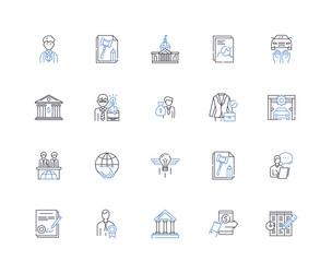 Human rights line icons collection freedoms Vector Image