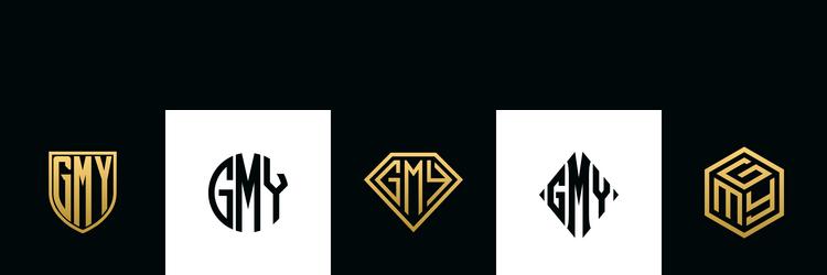 Initial letters aht logo designs bundle Royalty Free Vector