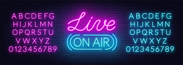 Live neon sign on a transparent background Vector Image