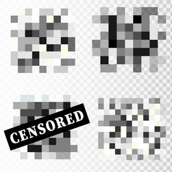 Pixel censored sign black censor bar concept Vector Image
