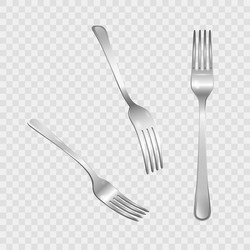 Realistic fork isolated on transparent background Vector Image