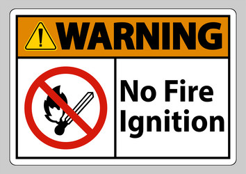 Warning no fire ignition symbol sign on white Vector Image