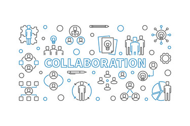 Team collaboration blue gradient concept icon Vector Image